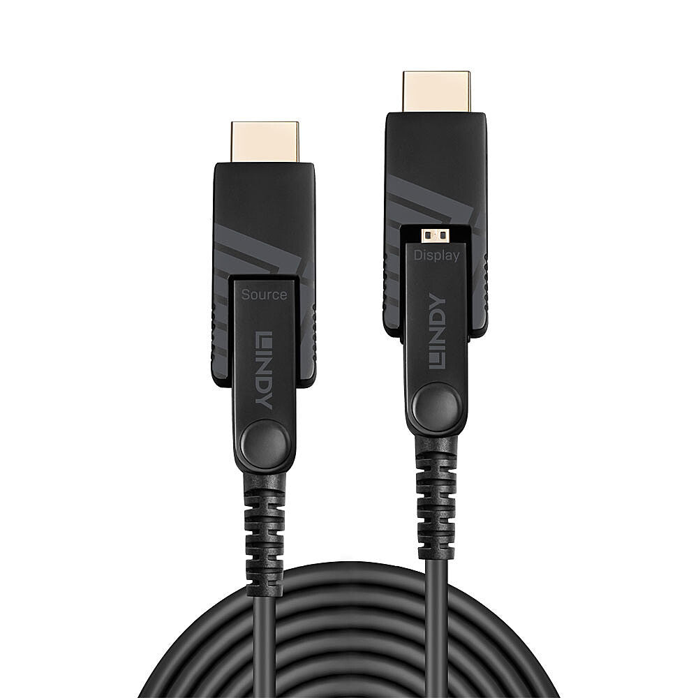 Lindy 40m Fibre Optic Hybrid Micro-HDMI 18G Cable with Detachable HDMI ...