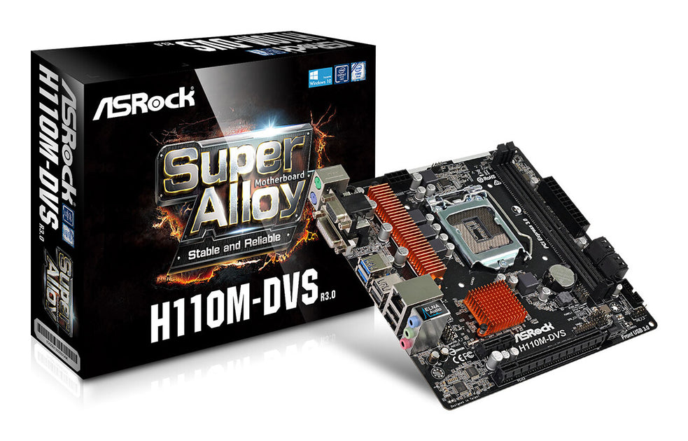 Asrock H110M-DVS R3.0 Intel® H110 LGA 1151 (Socket H4) micro ATX | Back ...