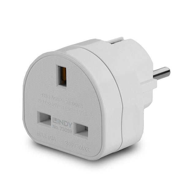 Lindy UK to Euro Adapter Travel Plug, White | Back to the Office