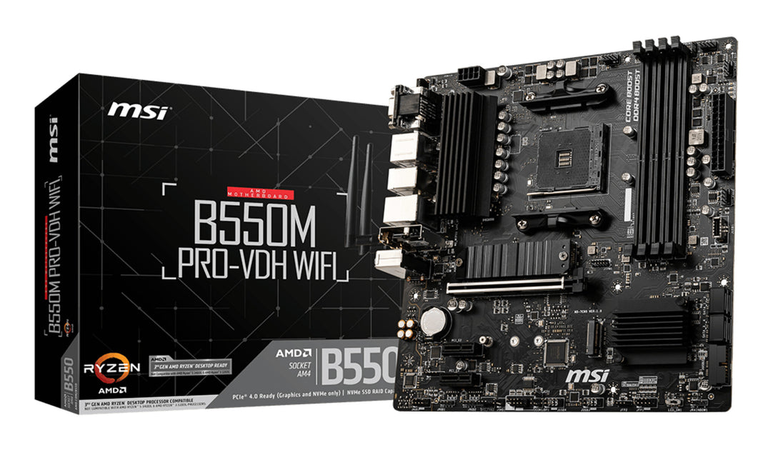 MSI B550M PRO-VDH WIFI motherboard AMD B550 Socket AM4 micro ATX | Back ...