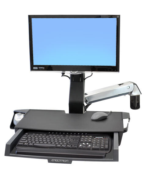 Ergotron Styleview Sit Stand Combo Arm With Worksurface 61 Cm 24 Wa