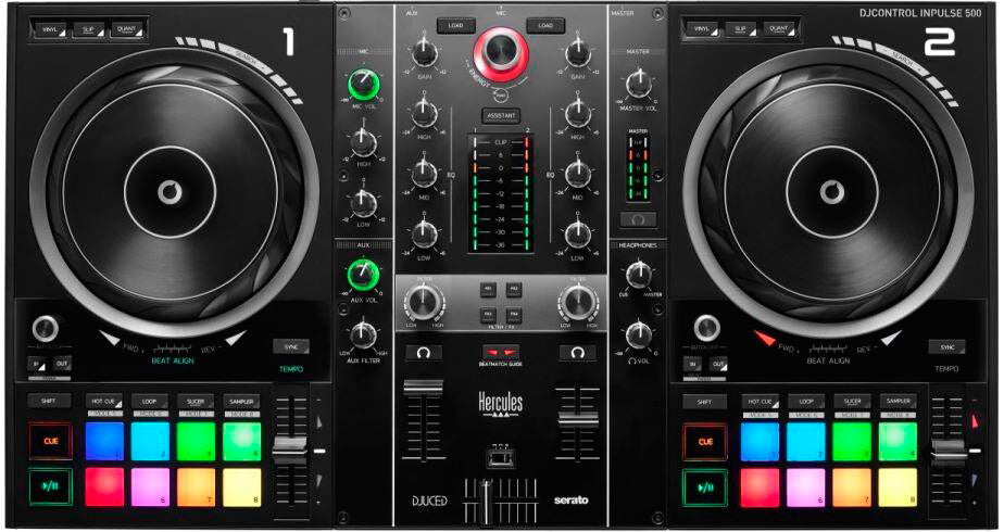Hercules Inpulse 500 Digital Vinyl System (DVS) scratcher Black | Back ...