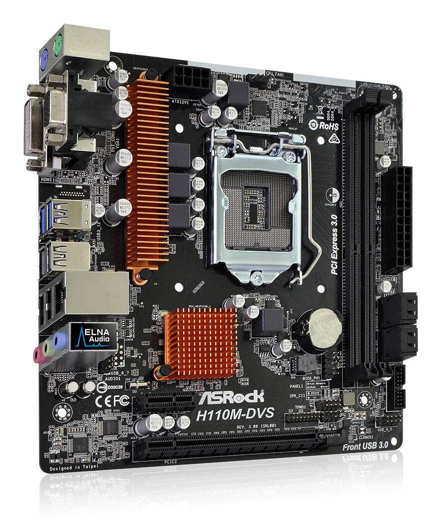 Asrock H110M-DVS R3.0 Intel® H110 LGA 1151 (Socket H4) micro ATX | Back to the Office