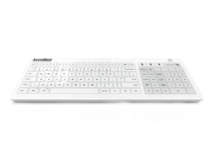 Accuratus AccuMed Glass keyboard Medical USB + Bluetooth QWERTY UK Eng ...