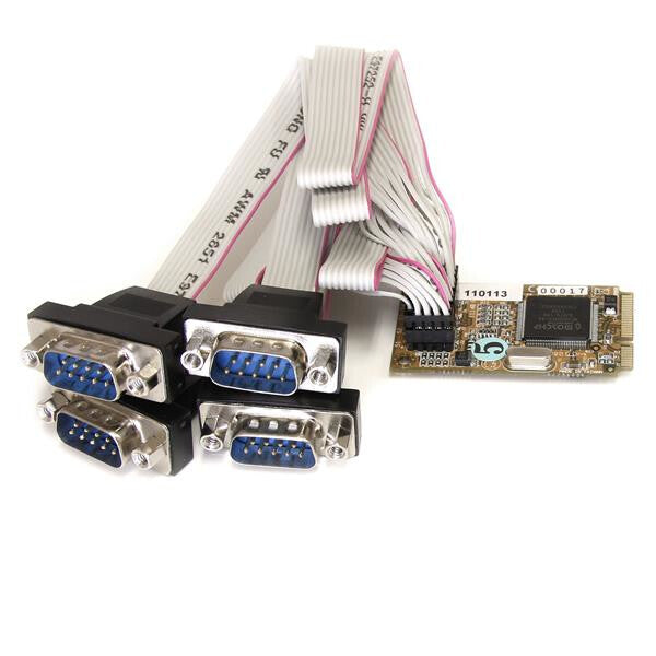 StarTech.com 4 Port RS232 Mini PCI Express Serial Card w/ 16650 UART ...