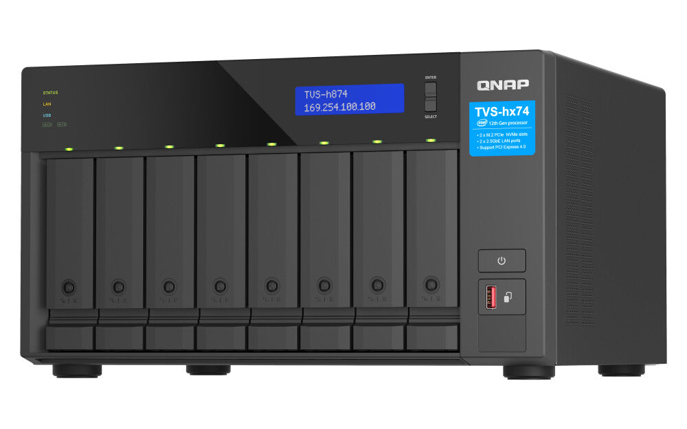 QNAP TVS-h874X NAS Tower Intel® Core™ i9 64 GB DDR4 32 TB HDD QuTS her ...