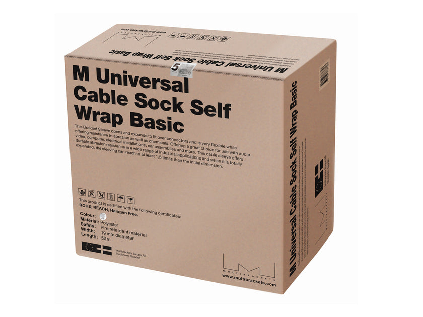 Multibrackets M Universal Cable Sock Self Wrap Basic 19mm Silver 50m ...
