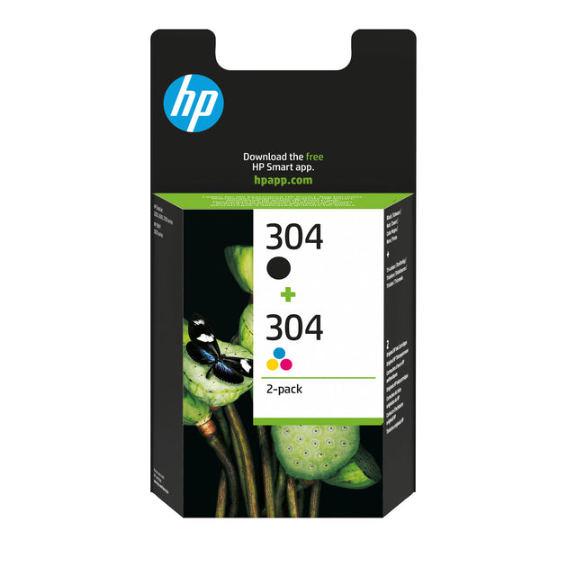 HP 304 2-pack Black/Tri-color Original Ink Cartridges | Back to the Office