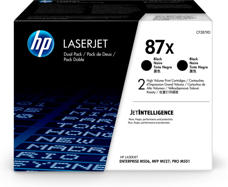 HP 87X 2-pack High Yield Black Original LaserJet Toner Cartridges ...