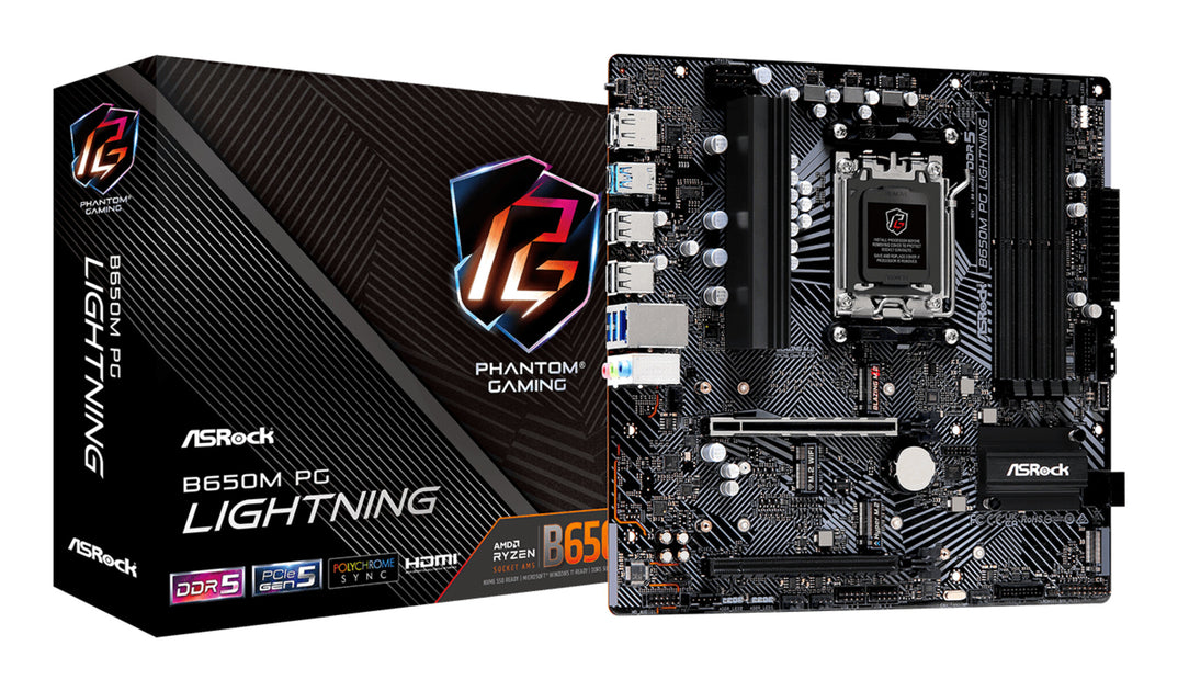 Asrock B650M PG Lightning AMD B650 Socket AM5 micro ATX | Back to the ...