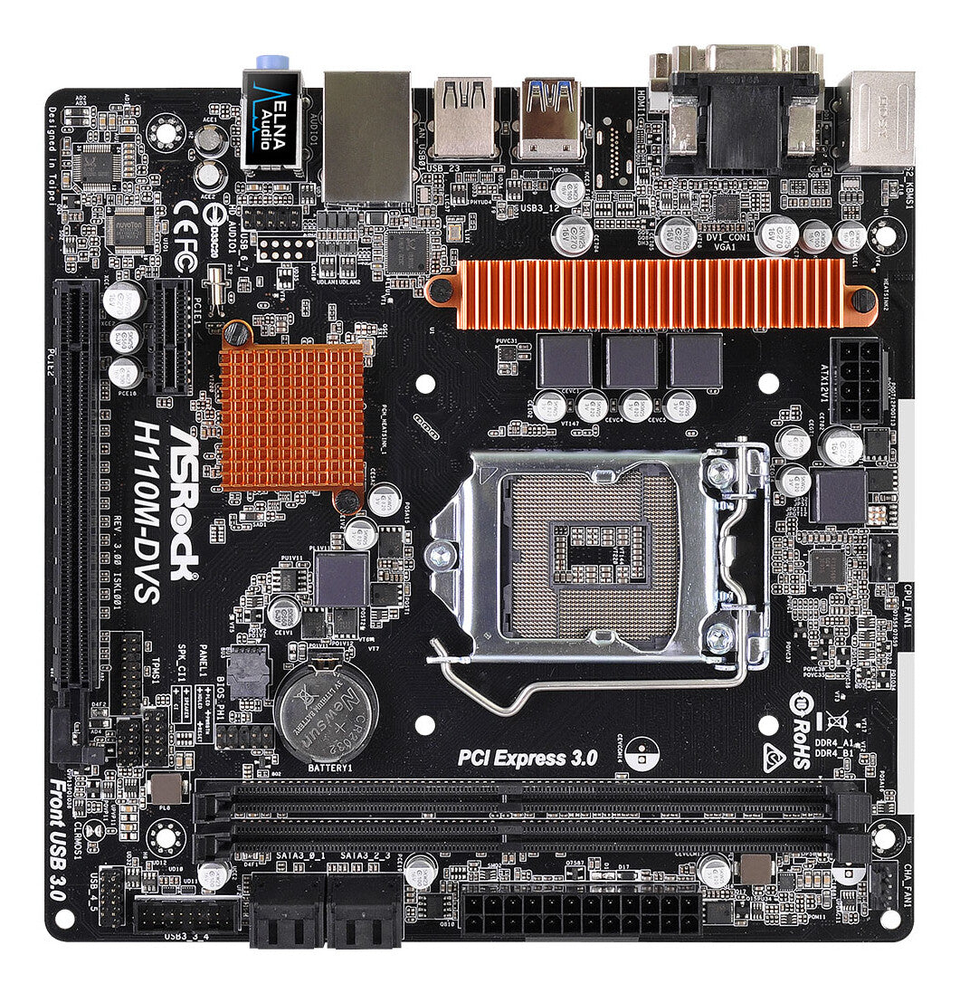 Asrock H110M-DVS R3.0 Intel® H110 LGA 1151 (Socket H4) micro ATX | Back to the Office